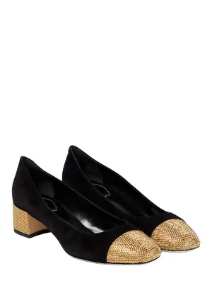 Rene Caovilla Bonnie Embellished Pumps - Black