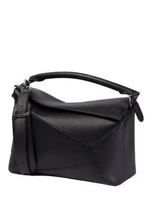 Loewe Puzzle Edge Medium Leather Tote - Black