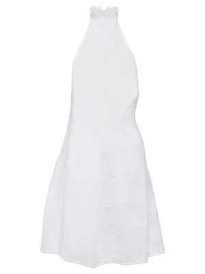 ROBERTA EINER Halterneck Knit Minidress - White