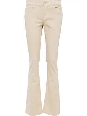 7 For All Mankind Mid-rise Flared Jeans - Beige