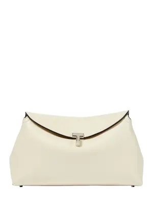 TOTÊME T-lock Leather Clutch - White
