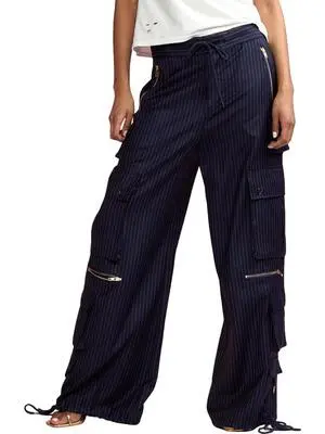 CYNTHIA ROWLEY Pinstriped Cargo Pants