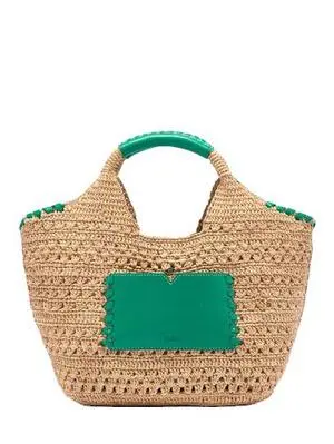Ba&sh Ba&sh Ara Raffia Tote Green