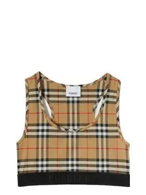 Burberry Check Bra Top - Archive Beige