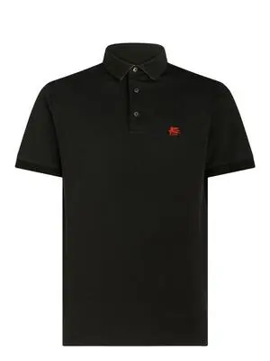 Etro Logo-embroidered Polo Shirt - Black