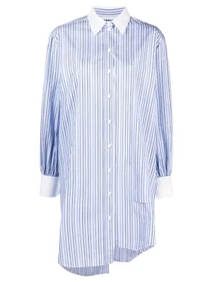 MOSCHINO Moschino Striped Asymmetric Shirt Dress