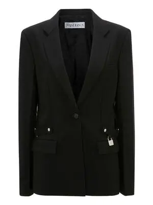 JW Anderson Padlock-detail Single-breasted Blazer - Black