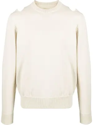 JIL SANDER Cut-out Wool Jumper - Neutrals