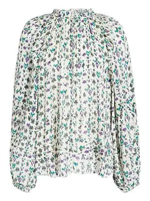 MARANT ETOILE Tiered Printed Blouse - Green