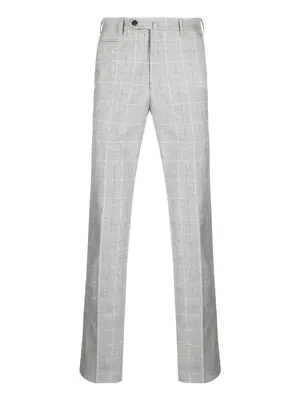 Corneliani Grid-pattern Straight-leg Trousers - Grey