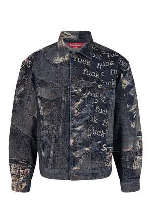 Supreme Archive Denim Jacquard Trucker Jacket - Blue