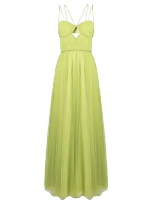 RAYANE BACHA Winnie Bead-trim Maxi Dress - Green