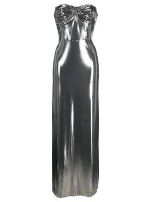 Magda Butrym Strapless Metallic Maxi Dress - Silver