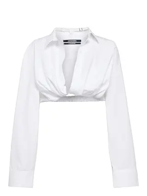 Jacquemus La Chemise Bahia Cropped Top - White
