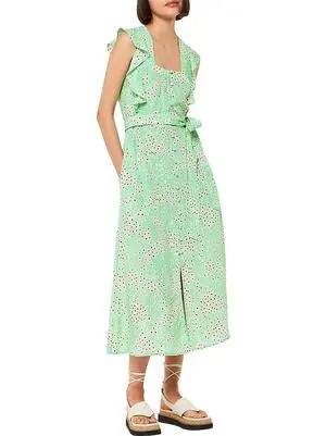 Whistles Sophie Daisy Meadow Midi Dress - Green/multi