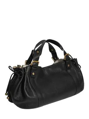 Gerard Darel 24h Leather Handbag - Black/gold