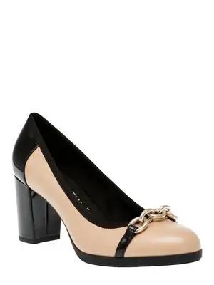 Anne Klein Anne Klein Celina Chain Pump Beige/ Black
