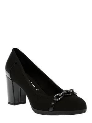 Anne Klein Celina Chain Pump - Black Stretch