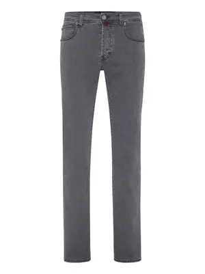 BILLIONAIRE Logo-embroidered Straight-leg Jeans - Grey