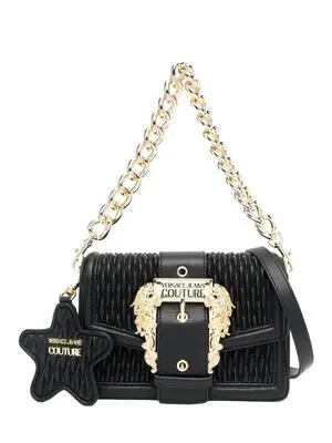 Versace Baroque-buckle Quilted Shoulder Bag - Black