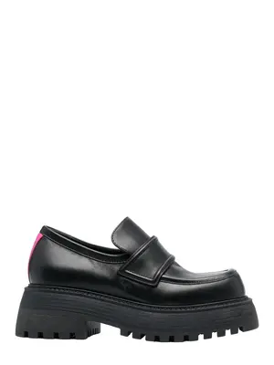 3JUIN Penny-slot Leather Loafers - Black