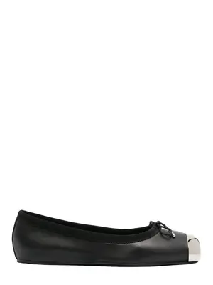 Alexander McQueen Metal-toecap Leather Ballerinas - Black