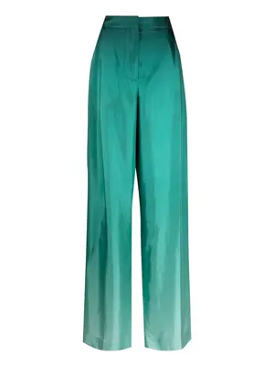 Oscar De La Renta Ombré-effect Palazzo Trousers - Green