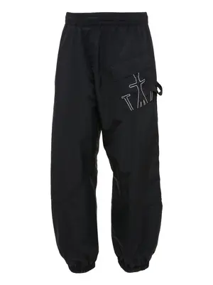 JW Anderson Anchor-embroidered Twisted Track Pants - Black