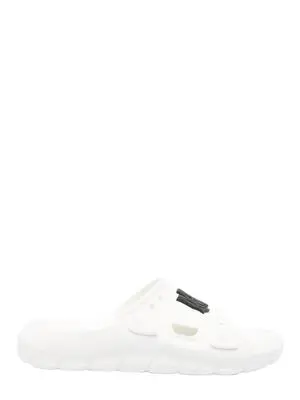 Amiri Logo-patch Round-toe Slides - White