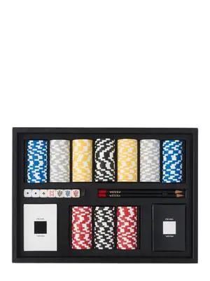 Prada Saffiano Leather Poker Set - Black