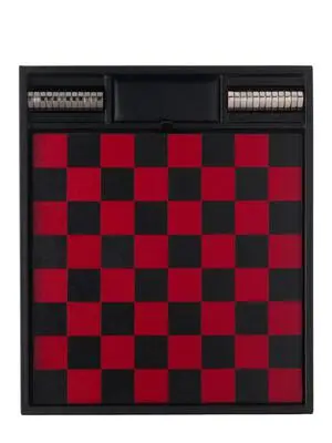 Prada Saffiano Leather Checkers Set - Black