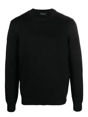 ROBERTO COLLINA Crew-neck Merino Wool Jumper - Black