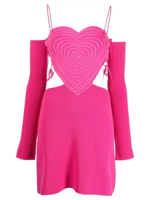 Mach & Mach Heart-shaped Minidress - Pink