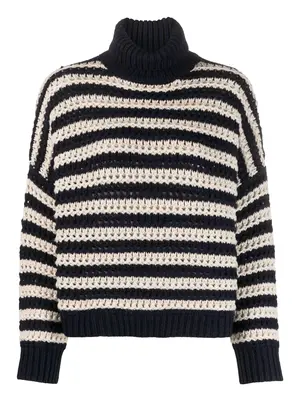BRUNELLO CUCINELLI Brunello Cucinelli Stripe-Print Turtleneck Jumper