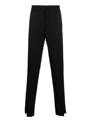 LANVIN Satin-trim Tailored Wool Trousers - Black