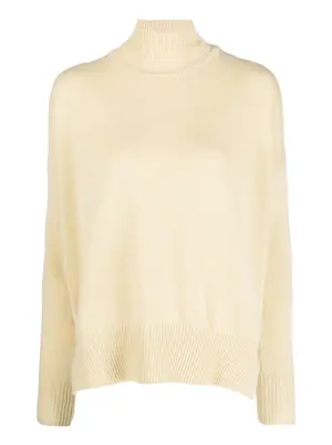 JIL SANDER Roll-neck Knit Jumper - Yellow