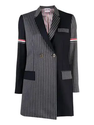Thom Browne Patchwork Double-breasted Blazer - Blue