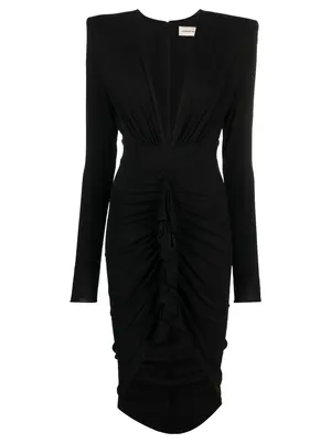 Alexandre Vauthier Gathered Midi Dress - Black