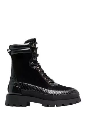 Michael Kors Rowan Lace-up Leather Boots - Black