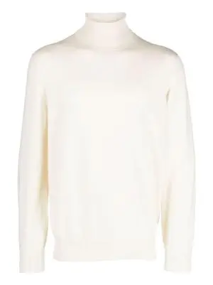 Brunello Cucinelli Roll-Neck Cashmere Jumper White