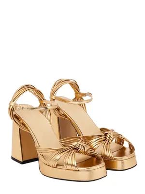 SOULIERS MARTINEZ Springs Platform Sandals - Gold