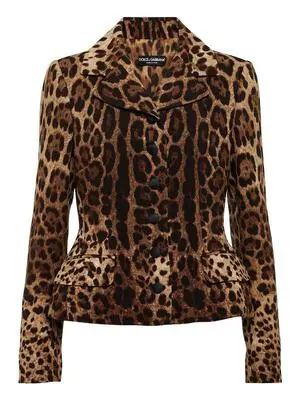 Dolce & Gabbana Leopard-print Wool Crêpe Jacket - Multicoloured