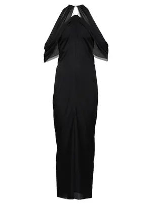 JW Anderson Off-shoulder Draped Midi Dress - Black
