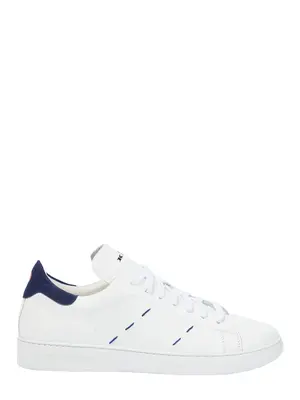 Kiton Stitched Leather Sneakers - White