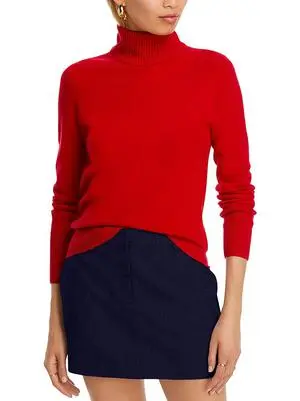 Aqua Cashmere Turtleneck Sweater - Big Apple Red