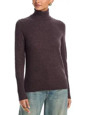 Aqua Cashmere Turtleneck Sweater - Brown Twist