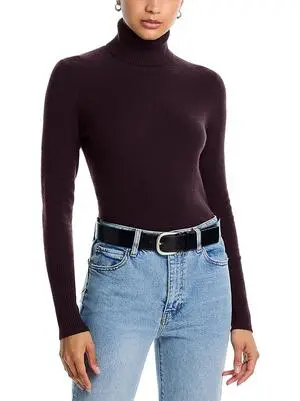 Aqua Cashmere Turtleneck Sweater - Dark Brown