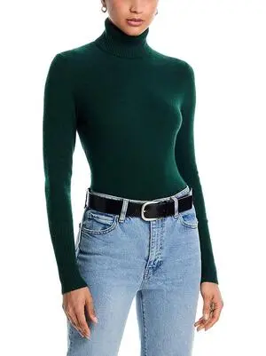 Aqua Cashmere Turtleneck Sweater - Deep Pine