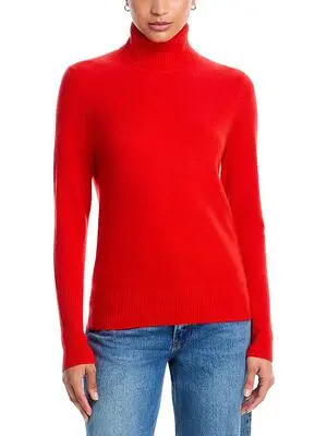 Aqua Cashmere Turtleneck Sweater - Paprika