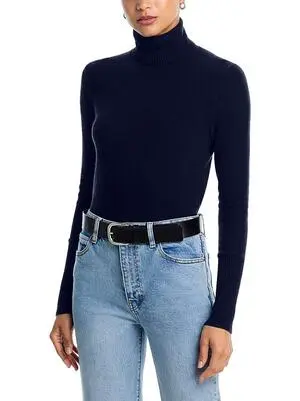 Aqua Cashmere Turtleneck Sweater - Peacoat